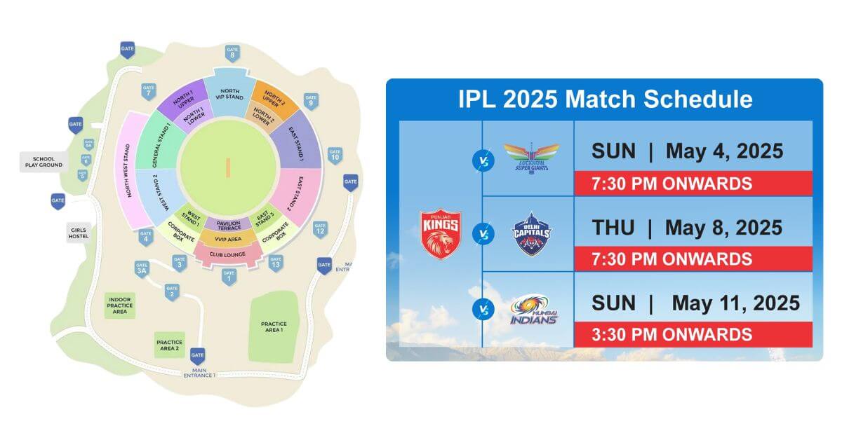 IPL 2025 Dharamshala Matches: Schedule, Tickets & Stadium Info